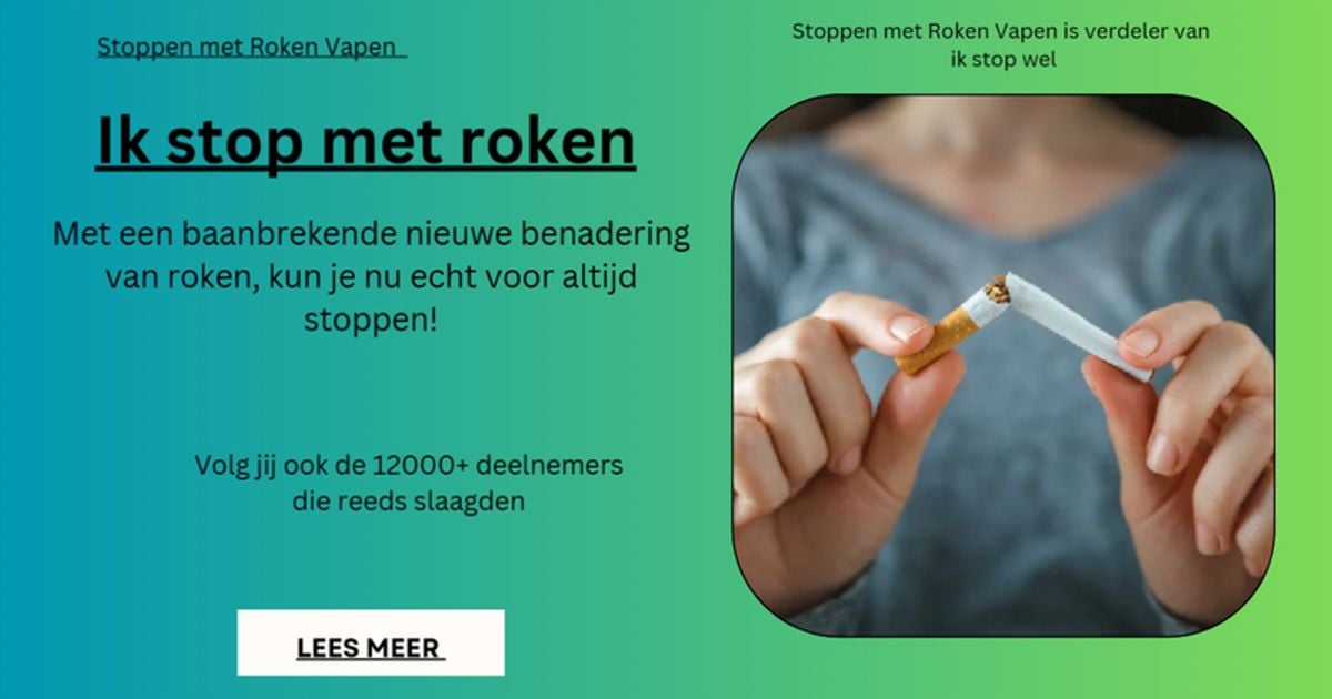Makkelijk snel Stoppen met Roken zonder bijwerkingen of ontwenning